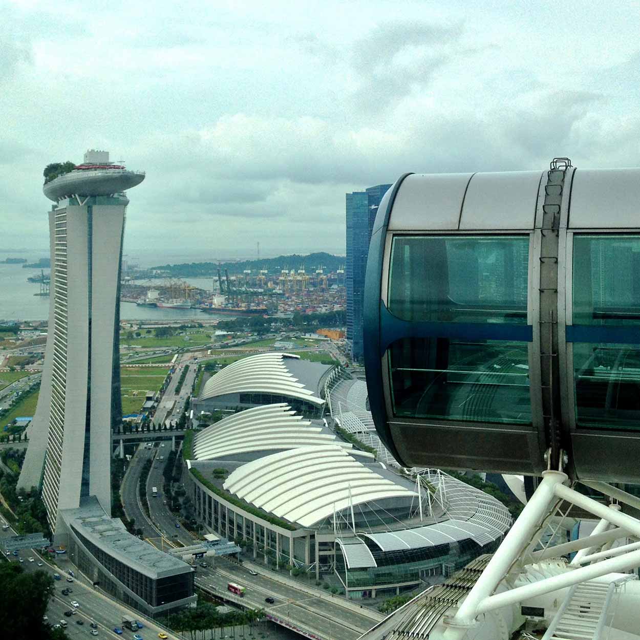 The view from inside my own personal capsule of the Singapore Flyer: A ...